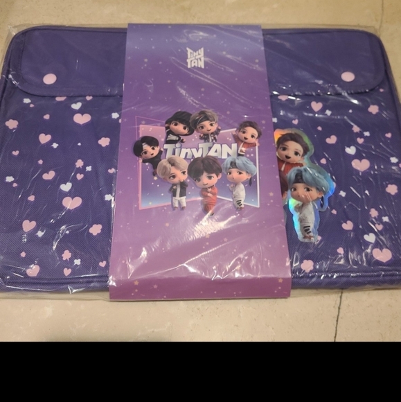BTS | Tablets & Accessories | Bts Tinytan Official Laptop Pouch 3 W Sticker New Sealed | Poshmark
